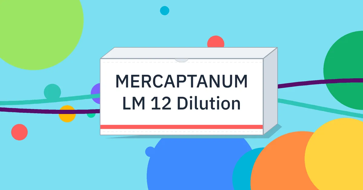 Symbolbild: Packung mit der Aufschrift MERCAPTANUM LM 12 Dilution (PZN 13605609) – Verfügbarkeit und Bezug in Apotheken in Frankfurt am Main