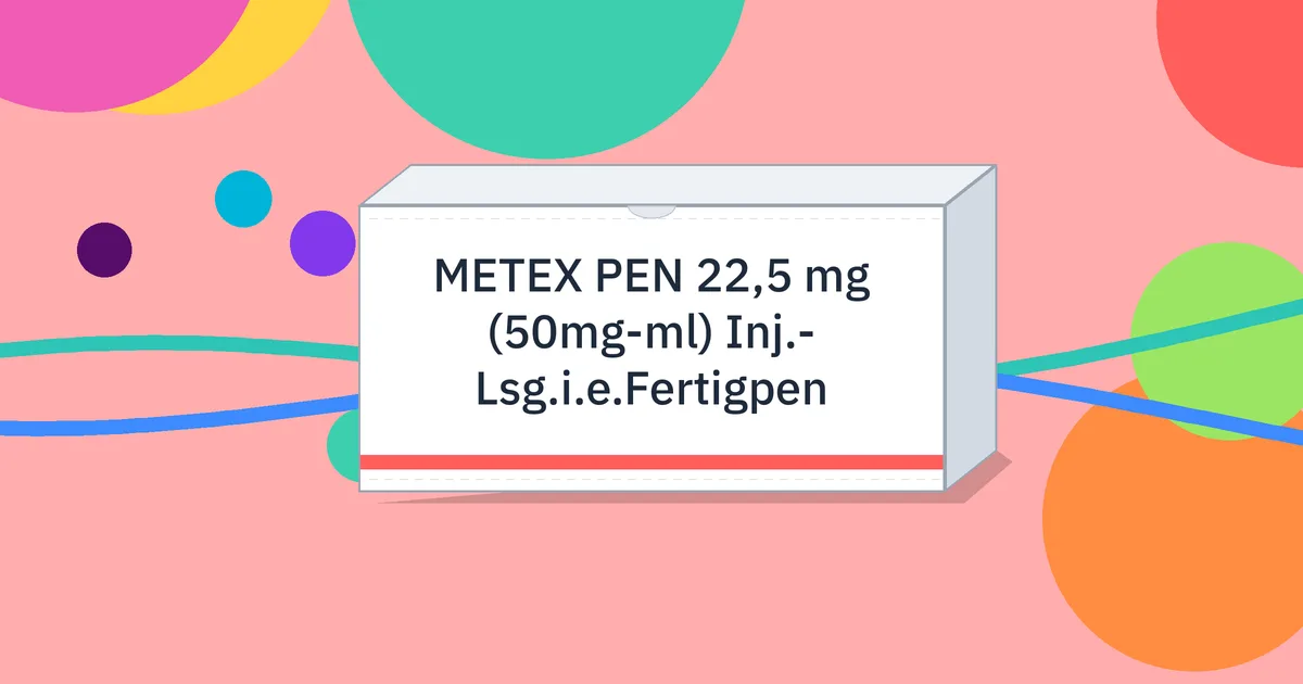 Symbolbild: Packung mit der Aufschrift METEX PEN 22,5 mg (50mg-ml) Inj.-Lsg.i.e.Fertigpen (PZN 09668403) – Verfügbarkeit und Bezug in Apotheken in Frankfurt am Main