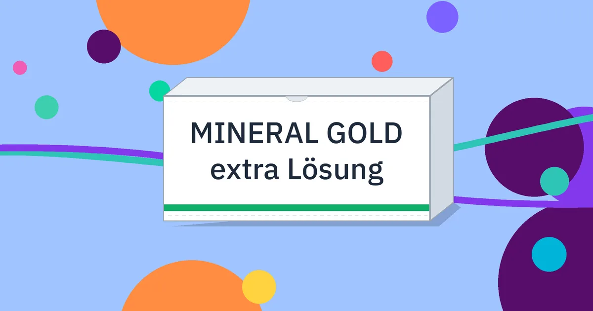 Symbolbild: Packung mit der Aufschrift MINERAL GOLD extra Lösung (PZN 04831040) – Verfügbarkeit und Bezug in Apotheken in Frankfurt am Main