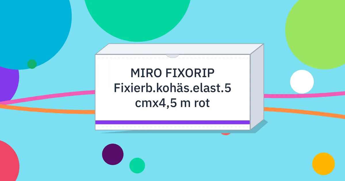 Symbolbild: Packung mit der Aufschrift MIRO FIXORIP Fixierb.kohäs.elast.5 cmx4,5 m rot (PZN 16796018) – Verfügbarkeit und Bezug in Apotheken in Frankfurt am Main