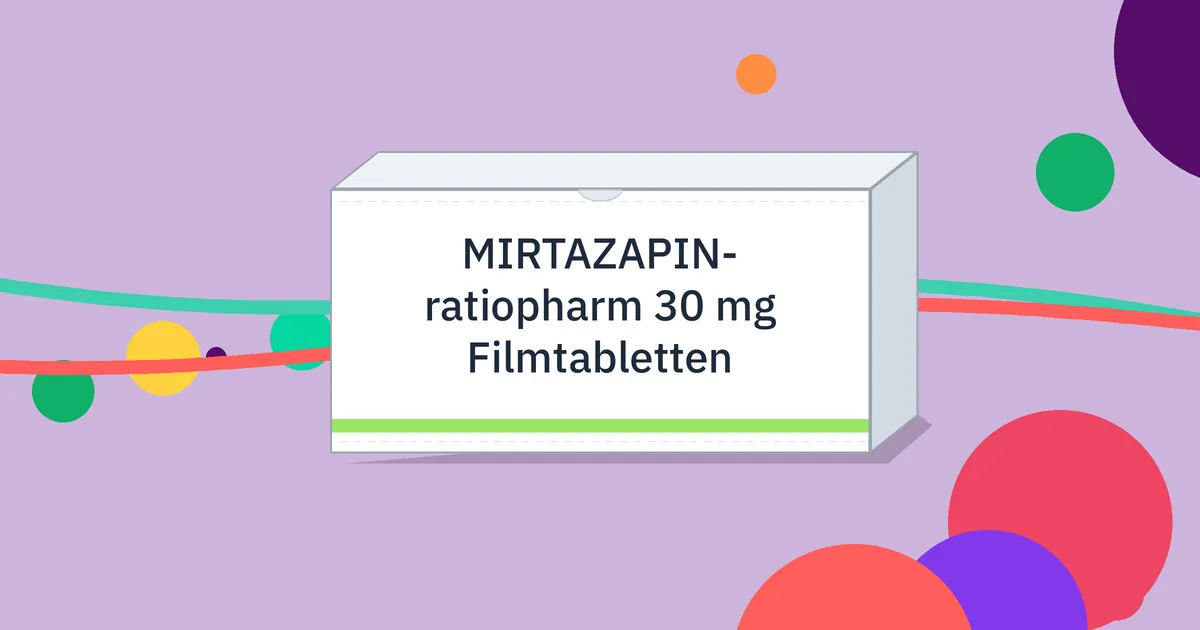 Symbolbild: Packung mit der Aufschrift MIRTAZAPIN-ratiopharm 30 mg Filmtabletten (PZN 03120414) – Verfügbarkeit und Bezug in Apotheken in Frankfurt am Main