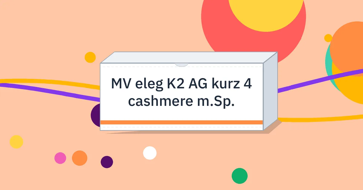 Symbolbild: Packung mit der Aufschrift MV eleg K2 AG kurz 4 cashmere m.Sp. (PZN 15284138) – Verfügbarkeit und Bezug in Apotheken in Frankfurt am Main