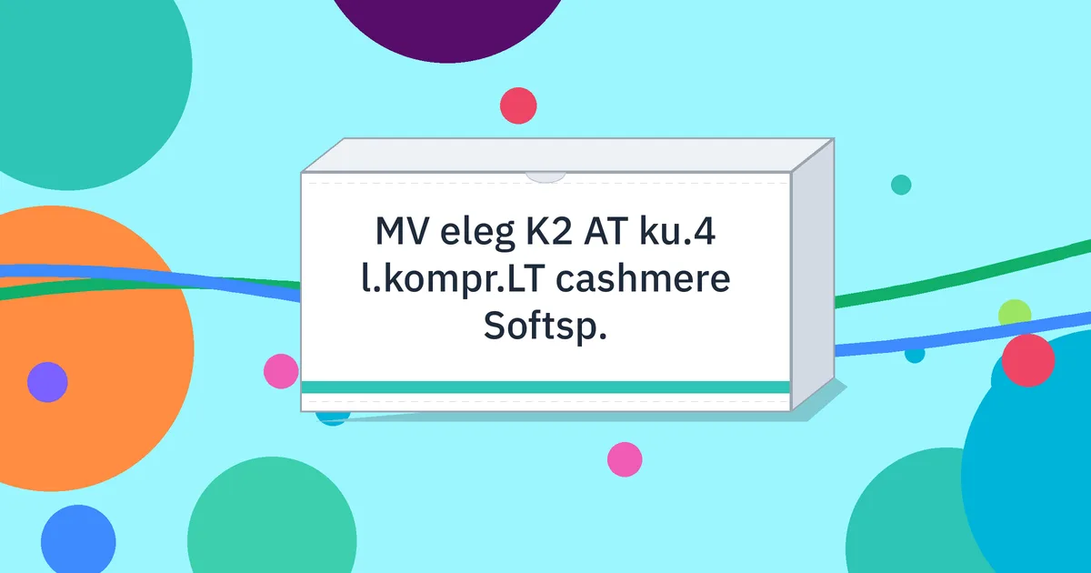 Symbolbild: Packung mit der Aufschrift MV eleg K2 AT ku.4 l.kompr.LT cashmere Softsp. (PZN 14663365) – Verfügbarkeit und Bezug in Apotheken in Frankfurt am Main