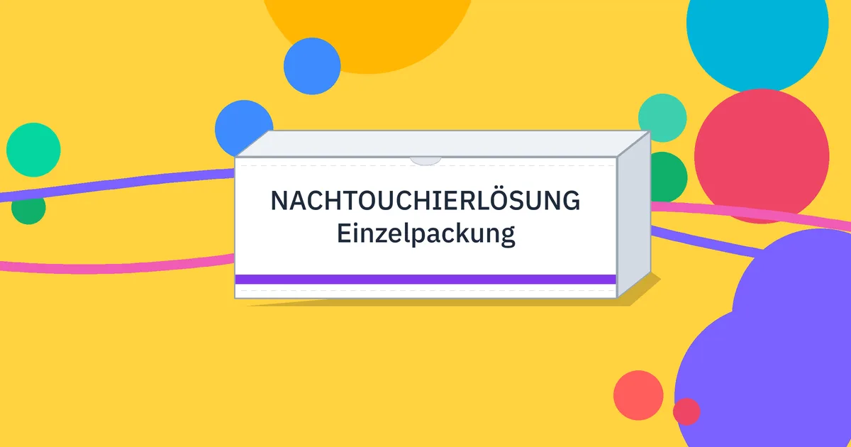 Symbolbild: Packung mit der Aufschrift NACHTOUCHIERLÖSUNG Einzelpackung (PZN 17439591) – Verfügbarkeit und Bezug in Apotheken in Frankfurt am Main