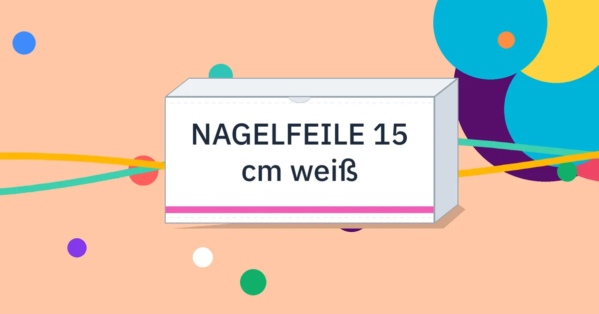 Symbolbild: Packung mit der Aufschrift NAGELFEILE 15 cm weiß (PZN 01516332) – Verfügbarkeit und Bezug in Apotheken in Frankfurt am Main