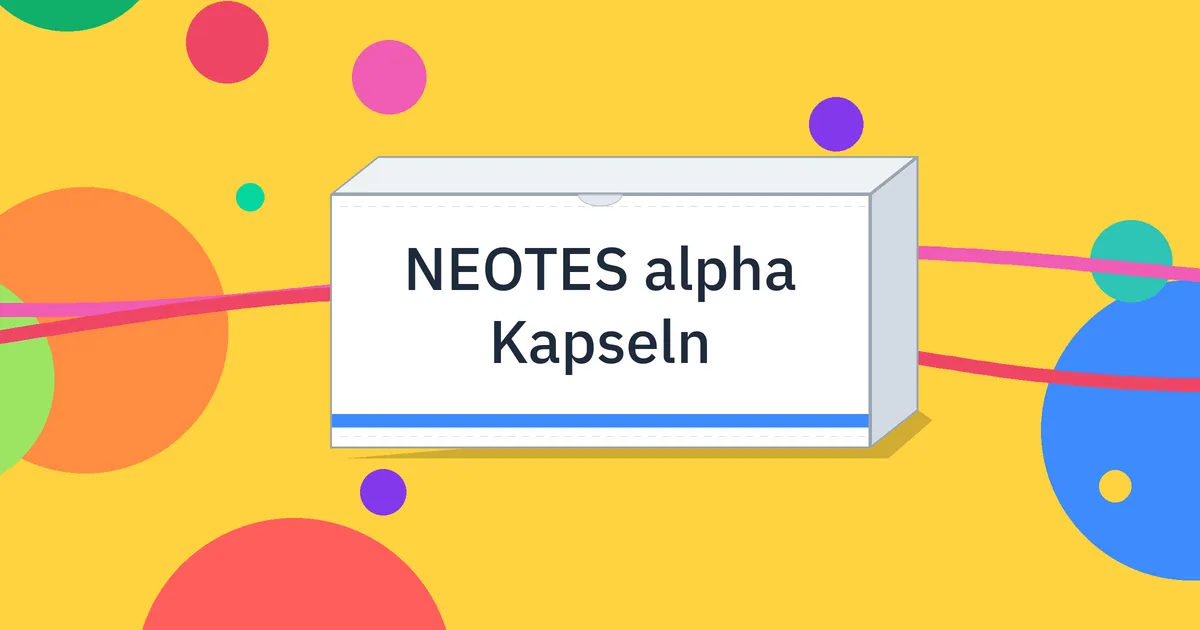 Symbolbild: Packung mit der Aufschrift NEOTES alpha Kapseln (PZN 18496473) – Verfügbarkeit und Bezug in Apotheken in Frankfurt am Main