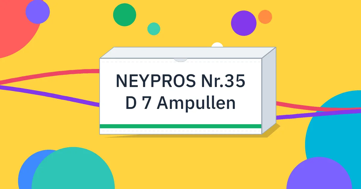 Symbolbild: Packung mit der Aufschrift NEYPROS Nr.35 D 7 Ampullen (PZN 06486794) – Verfügbarkeit und Bezug in Apotheken in Frankfurt am Main