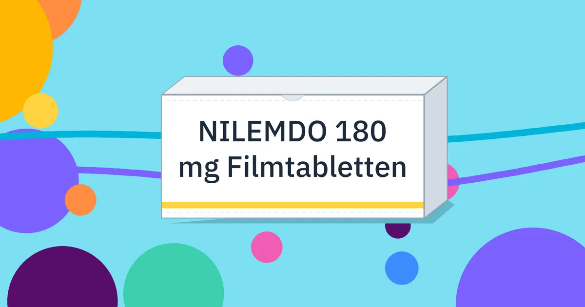Symbolbild: Packung mit der Aufschrift NILEMDO 180 mg Filmtabletten (PZN 19268596) – Verfügbarkeit und Bezug in Apotheken in Frankfurt am Main