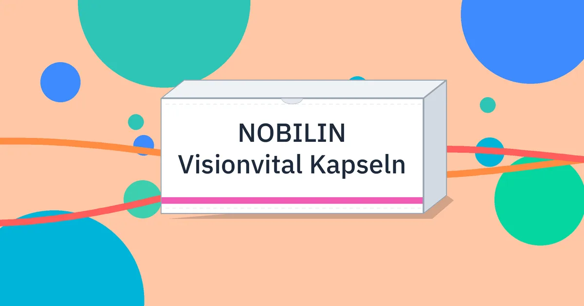 Symbolbild: Packung mit der Aufschrift NOBILIN Visionvital Kapseln (PZN 05532339) – Verfügbarkeit und Bezug in Apotheken in Frankfurt am Main