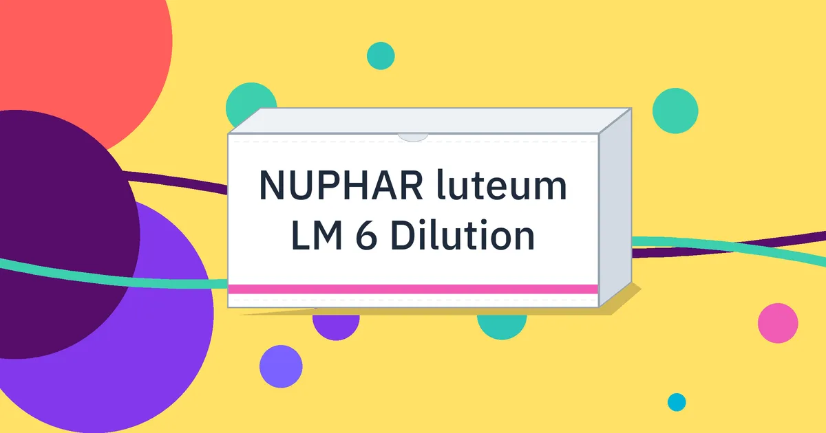 Symbolbild: Packung mit der Aufschrift NUPHAR luteum LM 6 Dilution (PZN 13620419) – Verfügbarkeit und Bezug in Apotheken in Frankfurt am Main