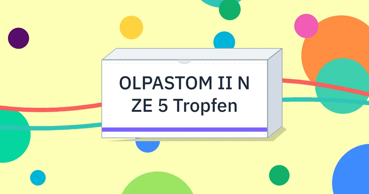 Symbolbild: Packung mit der Aufschrift OLPASTOM II N ZE 5 Tropfen (PZN 07117484) – Verfügbarkeit und Bezug in Apotheken in Frankfurt am Main