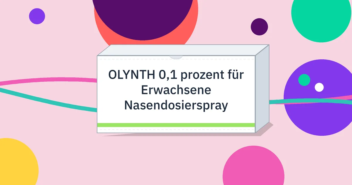 Symbolbild: Packung mit der Aufschrift OLYNTH 0,1 prozent für Erwachsene Nasendosierspray (PZN 04300124) – Verfügbarkeit und Bezug in Apotheken in Frankfurt am Main