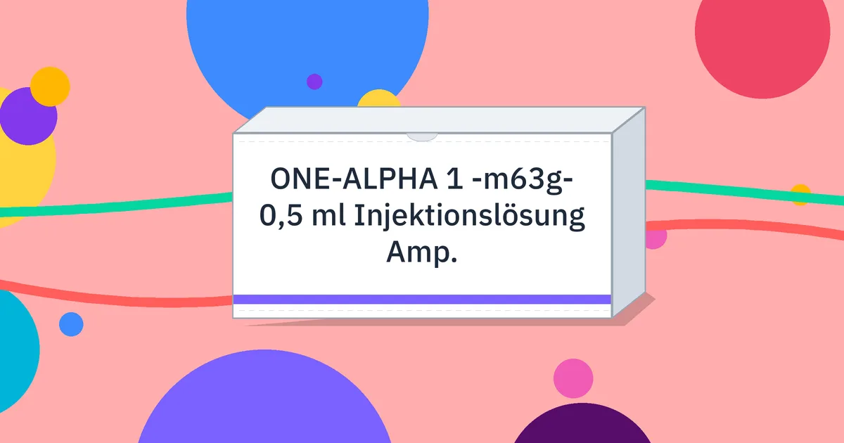 Symbolbild: Packung mit der Aufschrift ONE-ALPHA 1 -m63g-0,5 ml Injektionslösung Amp. (PZN 02805647) – Verfügbarkeit und Bezug in Apotheken in Frankfurt am Main