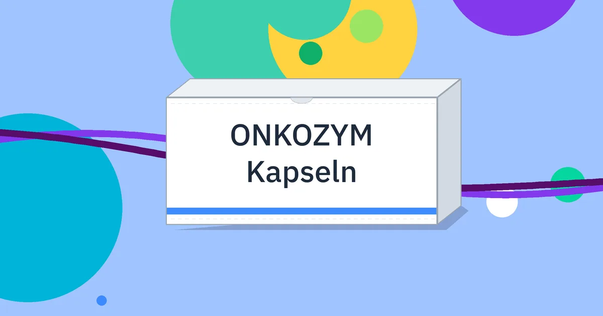 Symbolbild: Packung mit der Aufschrift ONKOZYM Kapseln (PZN 13879904) – Verfügbarkeit und Bezug in Apotheken in Frankfurt am Main