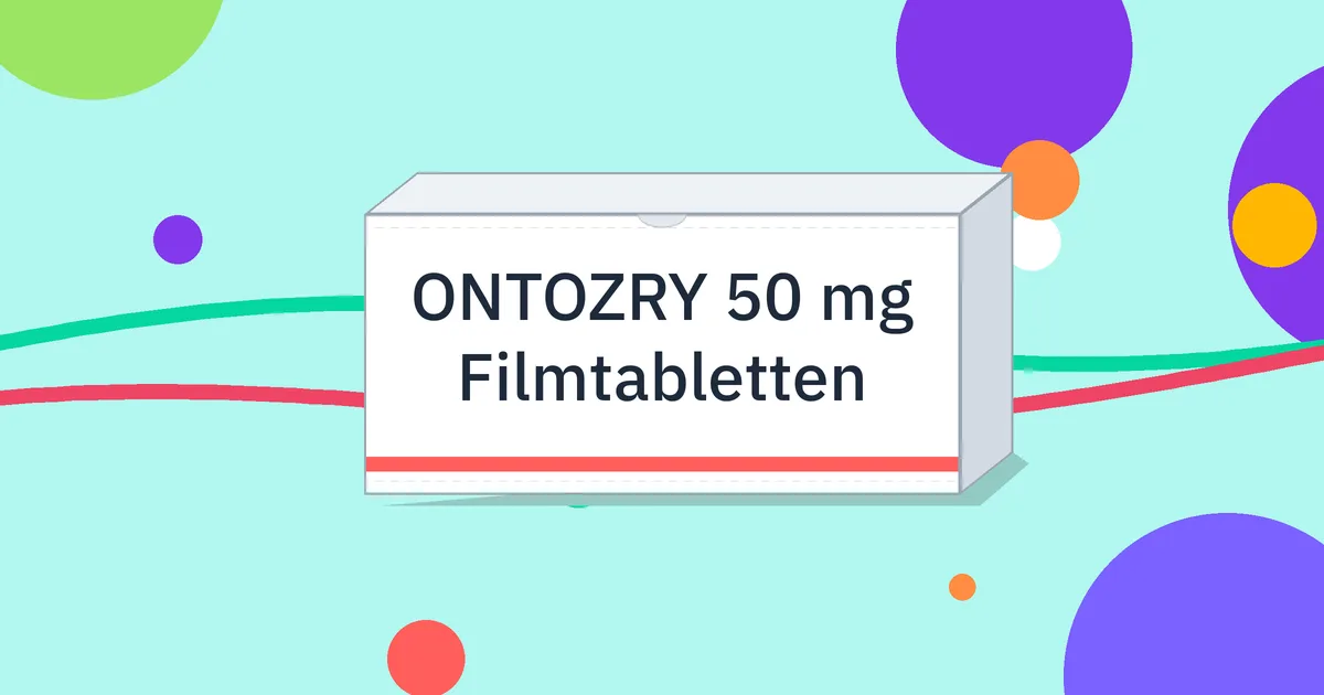 Symbolbild: Packung mit der Aufschrift ONTOZRY 50 mg Filmtabletten (PZN 17259305) – Verfügbarkeit und Bezug in Apotheken in Frankfurt am Main