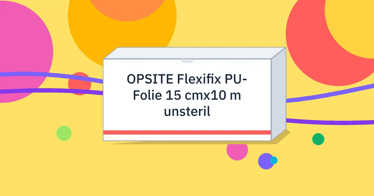 Symbolbild: Packung mit der Aufschrift OPSITE Flexifix PU-Folie 15 cmx10 m unsteril (PZN 11660509) – Verfügbarkeit und Bezug in Apotheken in Frankfurt am Main