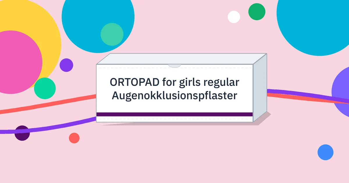 Symbolbild: Packung mit der Aufschrift ORTOPAD for girls regular Augenokklusionspflaster (PZN 02877115) – Verfügbarkeit und Bezug in Apotheken in Frankfurt am Main