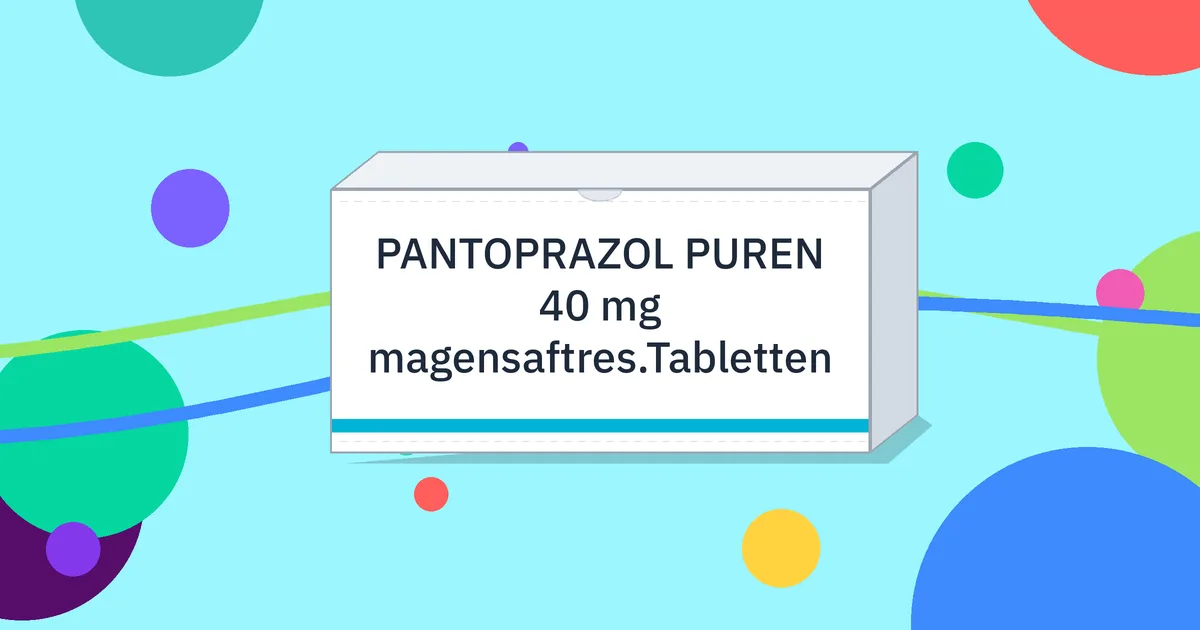Symbolbild: Packung mit der Aufschrift PANTOPRAZOL PUREN 40 mg magensaftres.Tabletten (PZN 11357194) – Verfügbarkeit und Bezug in Apotheken in Frankfurt am Main