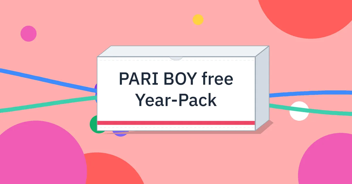 Symbolbild: Packung mit der Aufschrift PARI BOY free Year-Pack (PZN 14047270) – Verfügbarkeit und Bezug in Apotheken in Frankfurt am Main