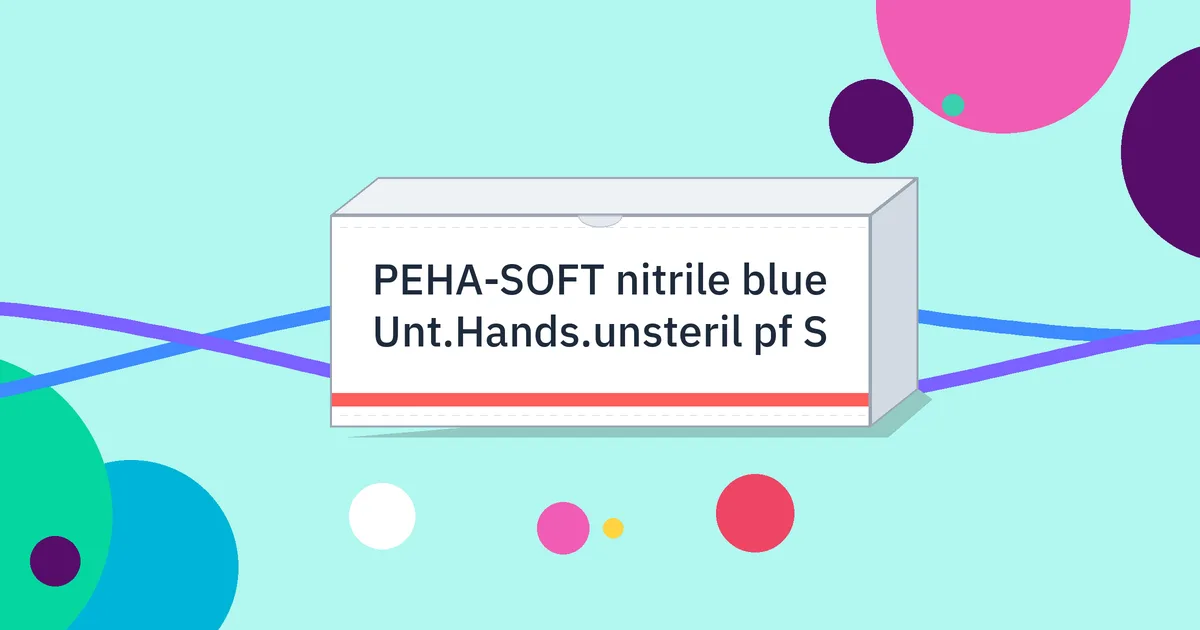 Symbolbild: Packung mit der Aufschrift PEHA-SOFT nitrile blue Unt.Hands.unsteril pf S (PZN 19488079) – Verfügbarkeit und Bezug in Apotheken in Frankfurt am Main