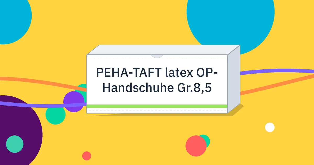 Symbolbild: Packung mit der Aufschrift PEHA-TAFT latex OP-Handschuhe Gr.8,5 (PZN 10387514) – Verfügbarkeit und Bezug in Apotheken in Frankfurt am Main
