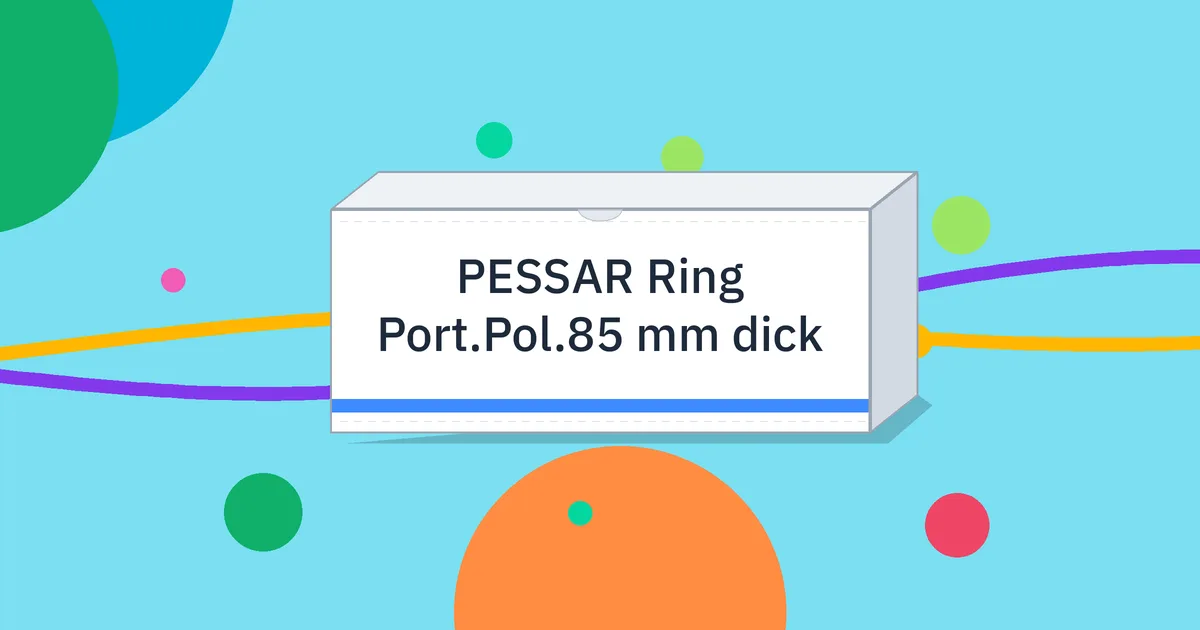 Symbolbild: Packung mit der Aufschrift PESSAR Ring Port.Pol.85 mm dick (PZN 01967307) – Verfügbarkeit und Bezug in Apotheken in Frankfurt am Main