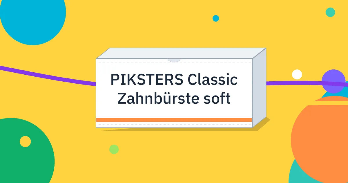 Symbolbild: Packung mit der Aufschrift PIKSTERS Classic Zahnbürste soft (PZN 17893924) – Verfügbarkeit und Bezug in Apotheken in Frankfurt am Main