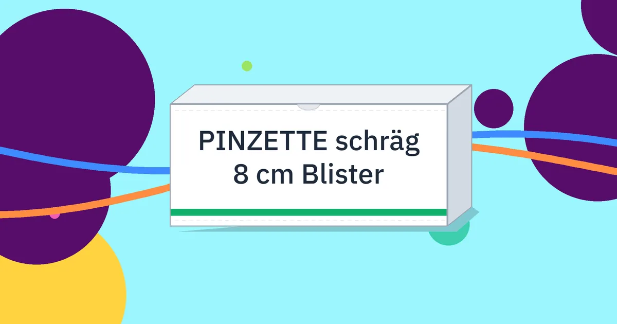 Symbolbild: Packung mit der Aufschrift PINZETTE schräg 8 cm Blister (PZN 10350356) – Verfügbarkeit und Bezug in Apotheken in Frankfurt am Main