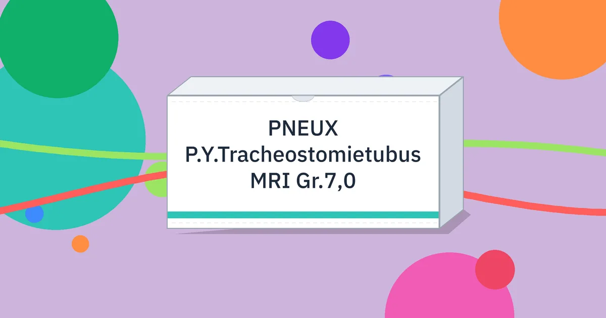 Symbolbild: Packung mit der Aufschrift PNEUX P.Y.Tracheostomietubus MRI Gr.7,0 (PZN 14166017) – Verfügbarkeit und Bezug in Apotheken in Frankfurt am Main