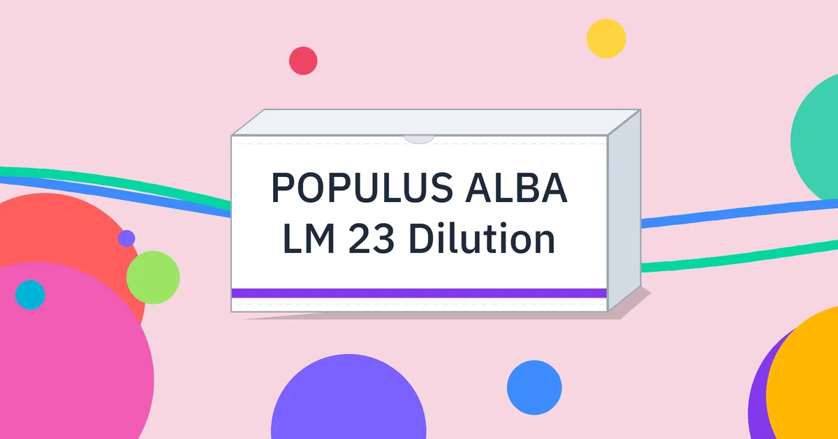 Symbolbild: Packung mit der Aufschrift POPULUS ALBA LM 23 Dilution (PZN 13663920) – Verfügbarkeit und Bezug in Apotheken in Frankfurt am Main
