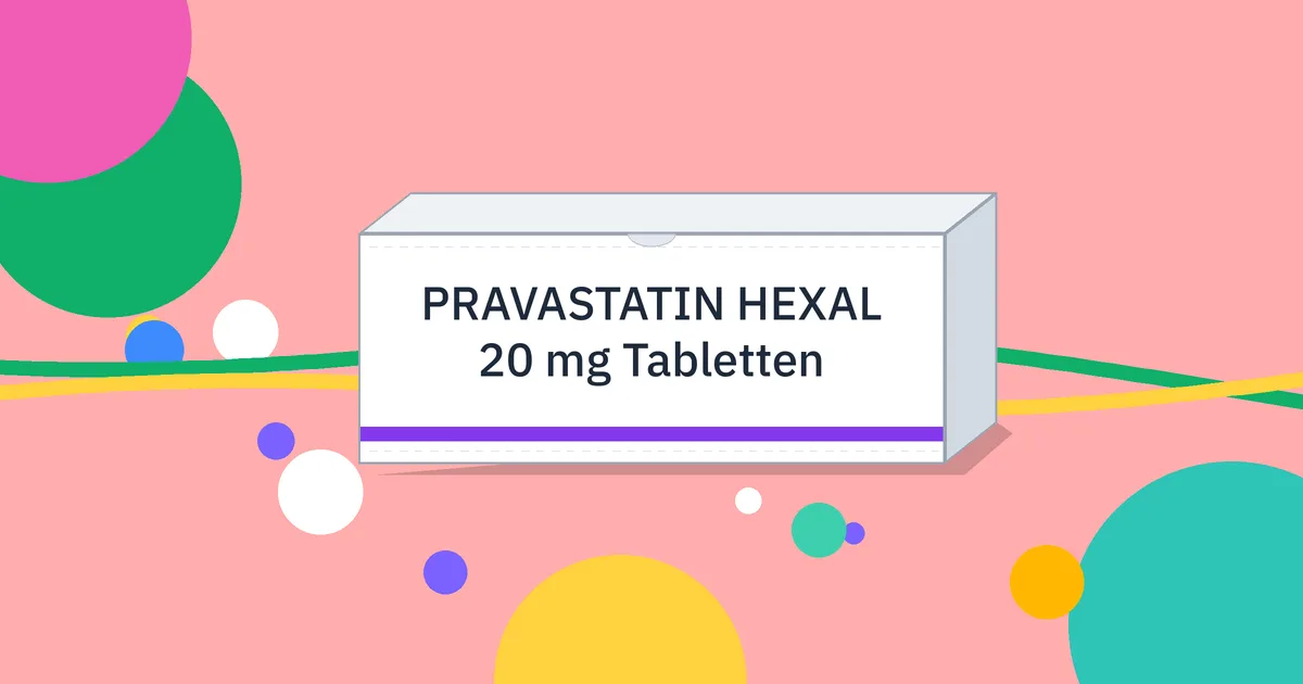 Symbolbild: Packung mit der Aufschrift PRAVASTATIN HEXAL 20 mg Tabletten (PZN 00554129) – Verfügbarkeit und Bezug in Apotheken in Frankfurt am Main