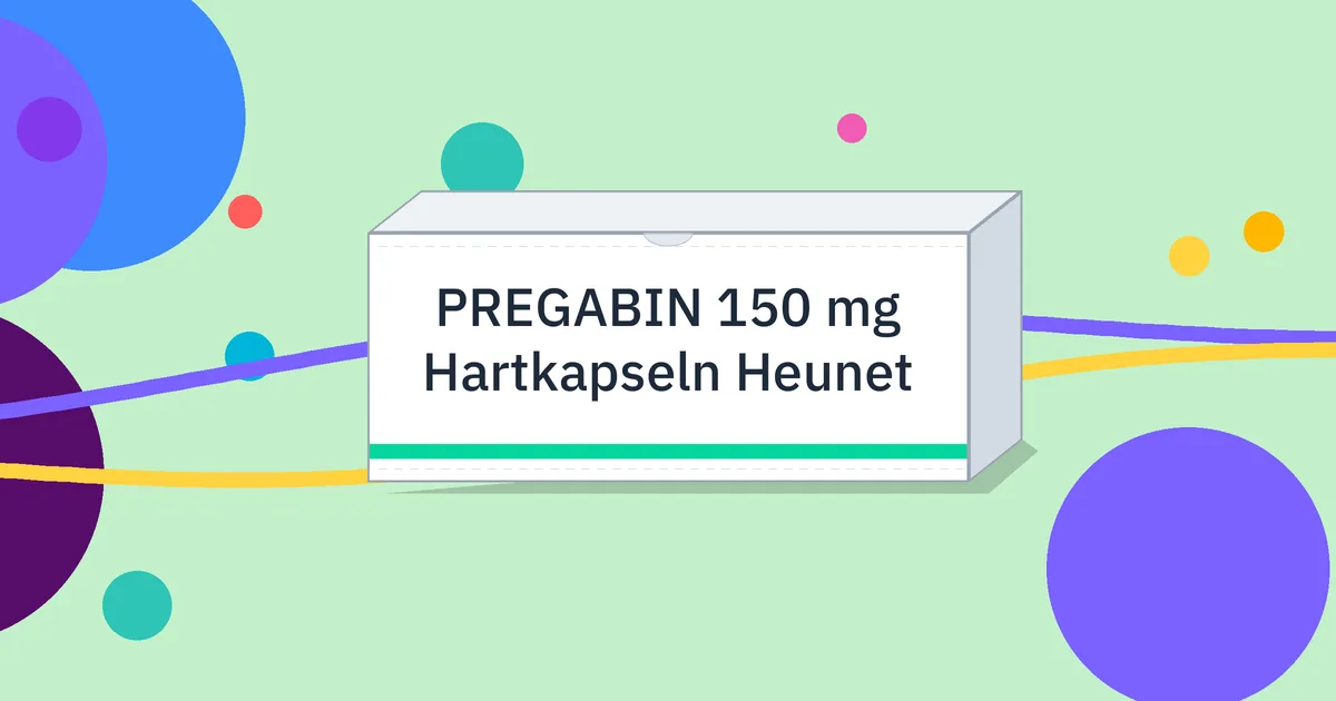 Symbolbild: Packung mit der Aufschrift PREGABIN 150 mg Hartkapseln Heunet (PZN 15303930) – Verfügbarkeit und Bezug in Apotheken in Frankfurt am Main