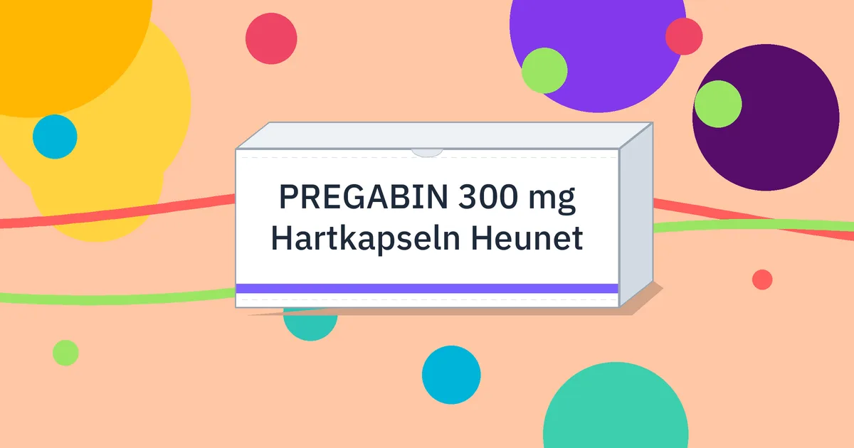 Symbolbild: Packung mit der Aufschrift PREGABIN 300 mg Hartkapseln Heunet (PZN 15303953) – Verfügbarkeit und Bezug in Apotheken in Frankfurt am Main