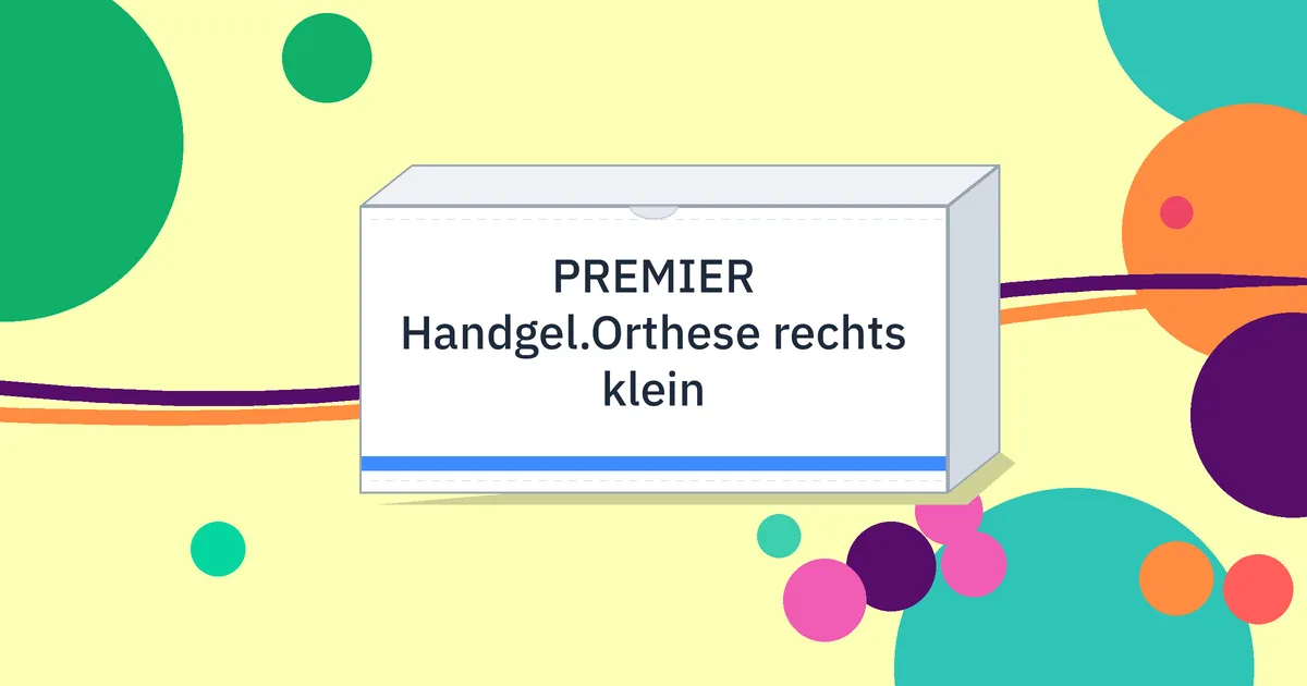 Symbolbild: Packung mit der Aufschrift PREMIER Handgel.Orthese rechts klein (PZN 04497196) – Verfügbarkeit und Bezug in Apotheken in Frankfurt am Main
