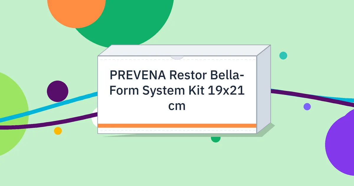 Symbolbild: Packung mit der Aufschrift PREVENA Restor Bella-Form System Kit 19x21 cm (PZN 17996618) – Verfügbarkeit und Bezug in Apotheken in Frankfurt am Main
