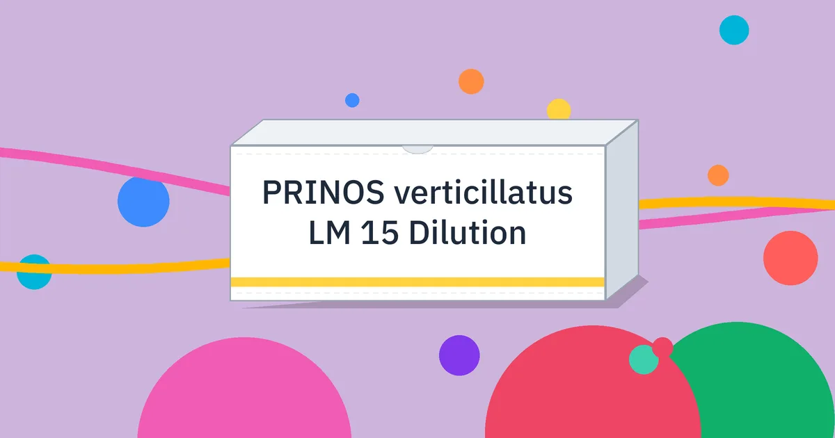 Symbolbild: Packung mit der Aufschrift PRINOS verticillatus LM 15 Dilution (PZN 13667987) – Verfügbarkeit und Bezug in Apotheken in Frankfurt am Main