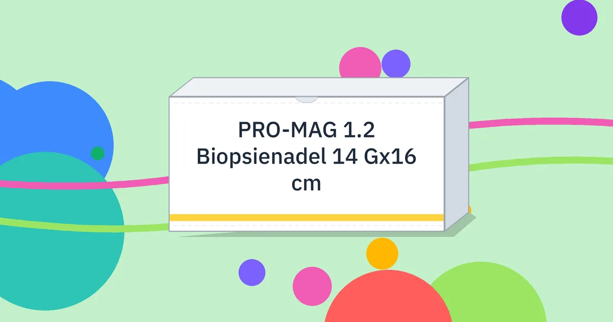 Symbolbild: Packung mit der Aufschrift PRO-MAG 1.2 Biopsienadel 14 Gx16 cm (PZN 06768133) – Verfügbarkeit und Bezug in Apotheken in Frankfurt am Main