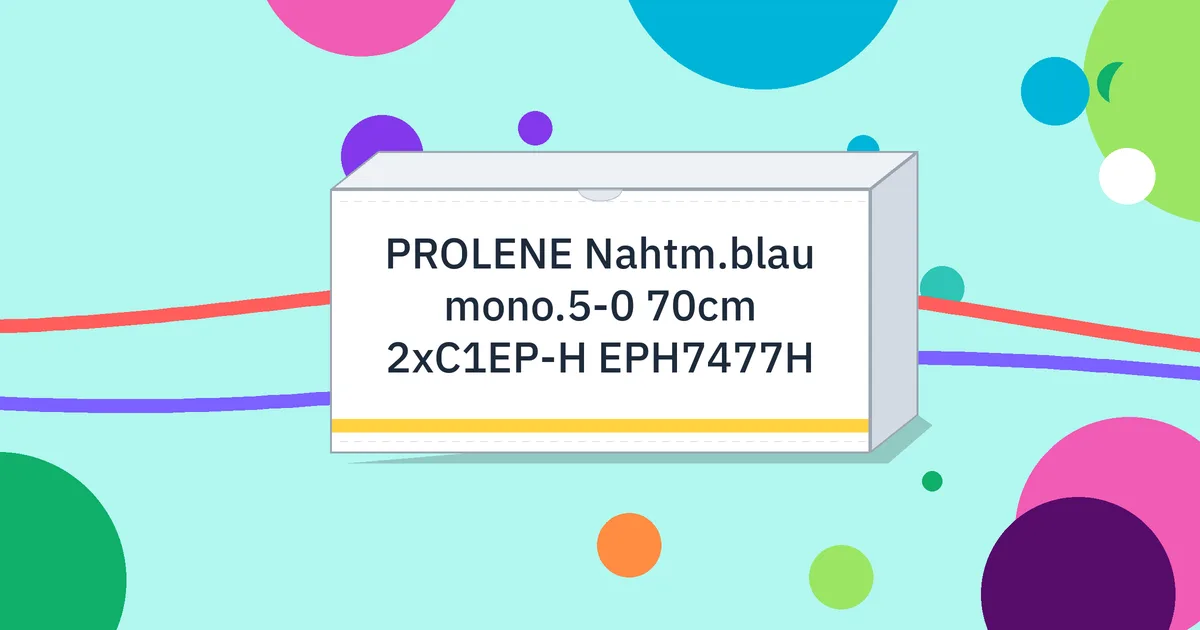 Symbolbild: Packung mit der Aufschrift PROLENE Nahtm.blau mono.5-0 70cm 2xC1EP-H EPH7477H (PZN 20852952) – Verfügbarkeit und Bezug in Apotheken in Frankfurt am Main