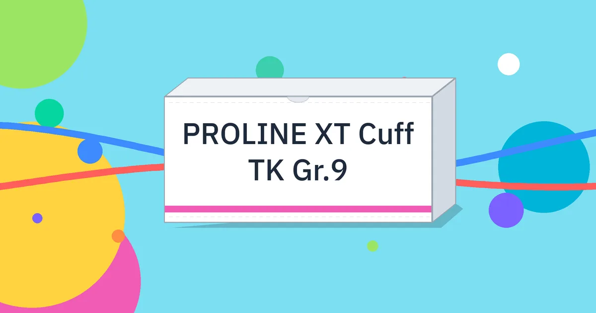 Symbolbild: Packung mit der Aufschrift PROLINE XT Cuff TK Gr.9 (PZN 17599923) – Verfügbarkeit und Bezug in Apotheken in Frankfurt am Main