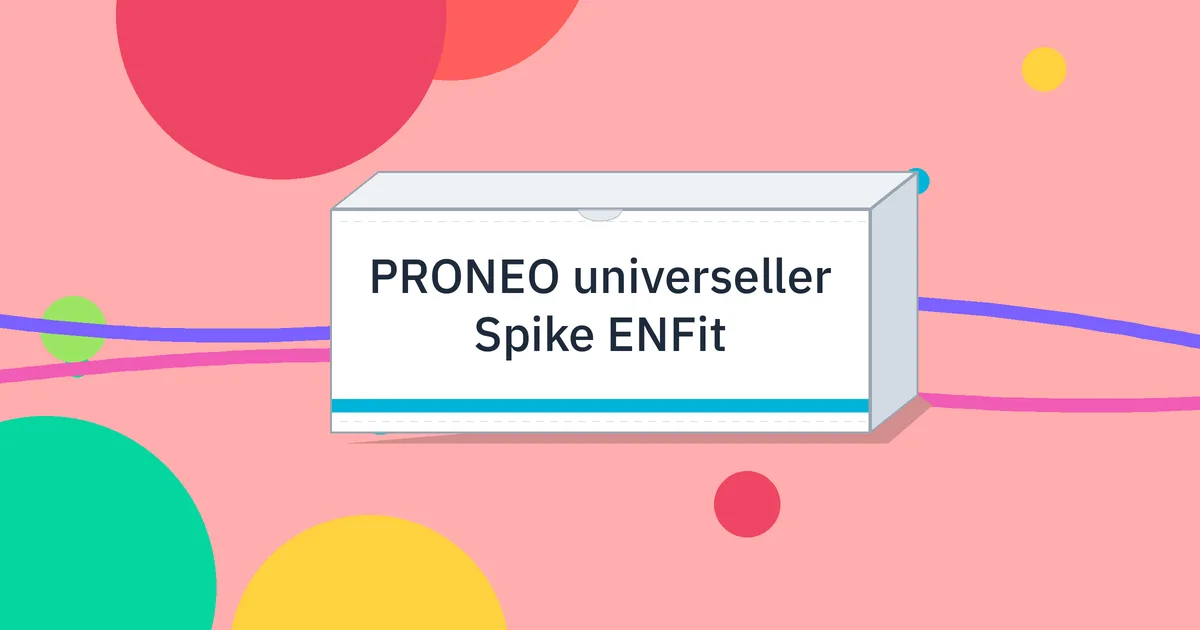 Symbolbild: Packung mit der Aufschrift PRONEO universeller Spike ENFit (PZN 11579411) – Verfügbarkeit und Bezug in Apotheken in Frankfurt am Main