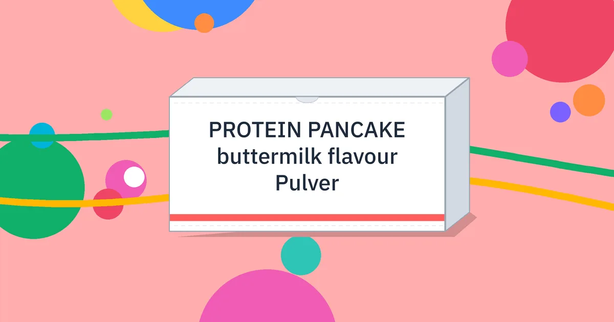 Symbolbild: Packung mit der Aufschrift PROTEIN PANCAKE buttermilk flavour Pulver (PZN 10401237) – Verfügbarkeit und Bezug in Apotheken in Frankfurt am Main