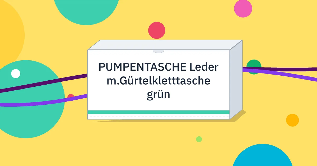 Symbolbild: Packung mit der Aufschrift PUMPENTASCHE Leder m.Gürtelkletttasche grün (PZN 03105627) – Verfügbarkeit und Bezug in Apotheken in Frankfurt am Main