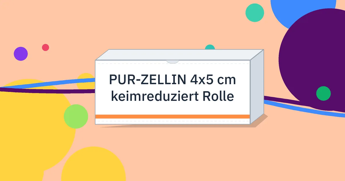 Symbolbild: Packung mit der Aufschrift PUR-ZELLIN 4x5 cm keimreduziert Rolle (PZN 19788640) – Verfügbarkeit und Bezug in Apotheken in Frankfurt am Main
