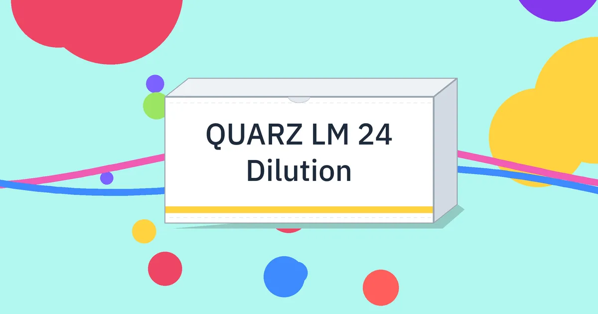 Symbolbild: Packung mit der Aufschrift QUARZ LM 24 Dilution (PZN 13045599) – Verfügbarkeit und Bezug in Apotheken in Frankfurt am Main
