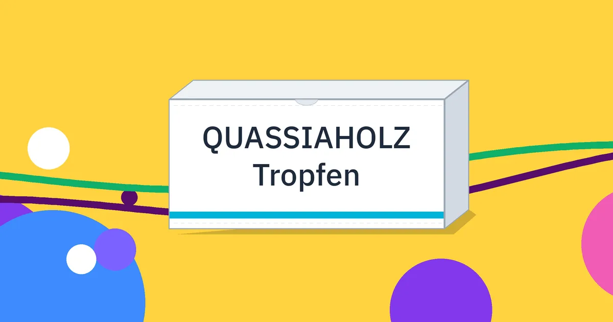 Symbolbild: Packung mit der Aufschrift QUASSIAHOLZ Tropfen (PZN 18439647) – Verfügbarkeit und Bezug in Apotheken in Frankfurt am Main