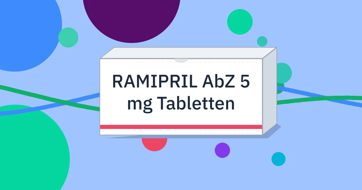 Symbolbild: Packung mit der Aufschrift RAMIPRIL AbZ 5 mg Tabletten (PZN 01755634) – Verfügbarkeit und Bezug in Apotheken in Frankfurt am Main