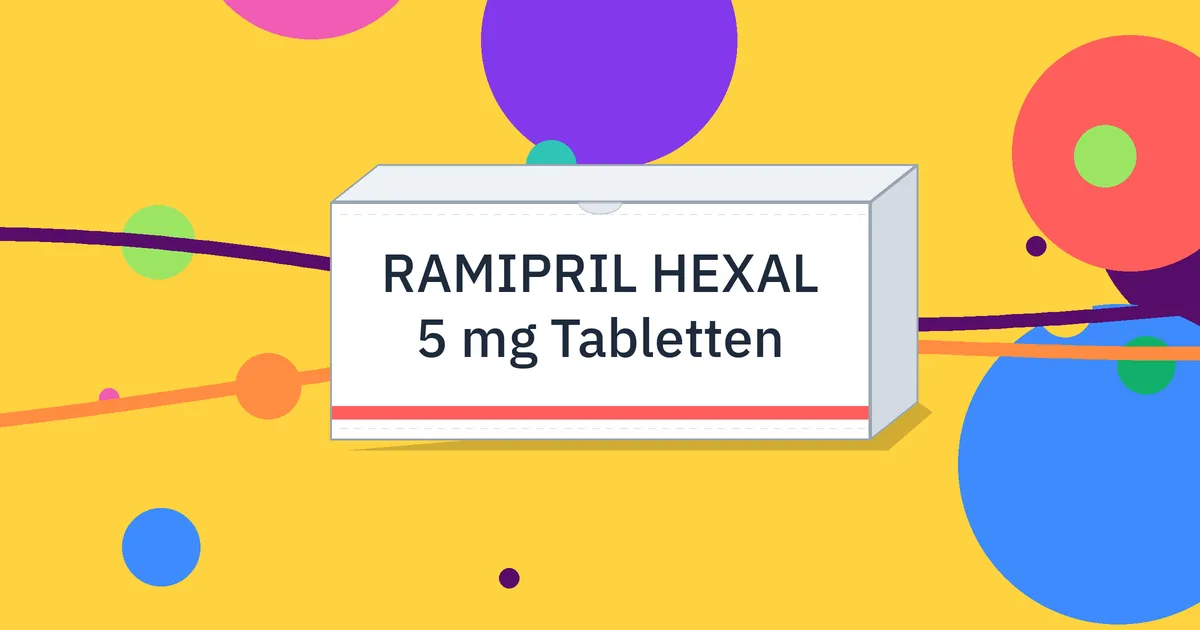 Symbolbild: Packung mit der Aufschrift RAMIPRIL HEXAL 5 mg Tabletten (PZN 00761271) – Verfügbarkeit und Bezug in Apotheken in Frankfurt am Main
