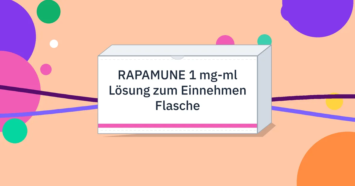 Symbolbild: Packung mit der Aufschrift RAPAMUNE 1 mg-ml Lösung zum Einnehmen Flasche (PZN 11669841) – Verfügbarkeit und Bezug in Apotheken in Frankfurt am Main