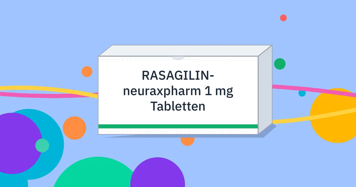 Symbolbild: Packung mit der Aufschrift RASAGILIN-neuraxpharm 1 mg Tabletten (PZN 11332432) – Verfügbarkeit und Bezug in Apotheken in Frankfurt am Main