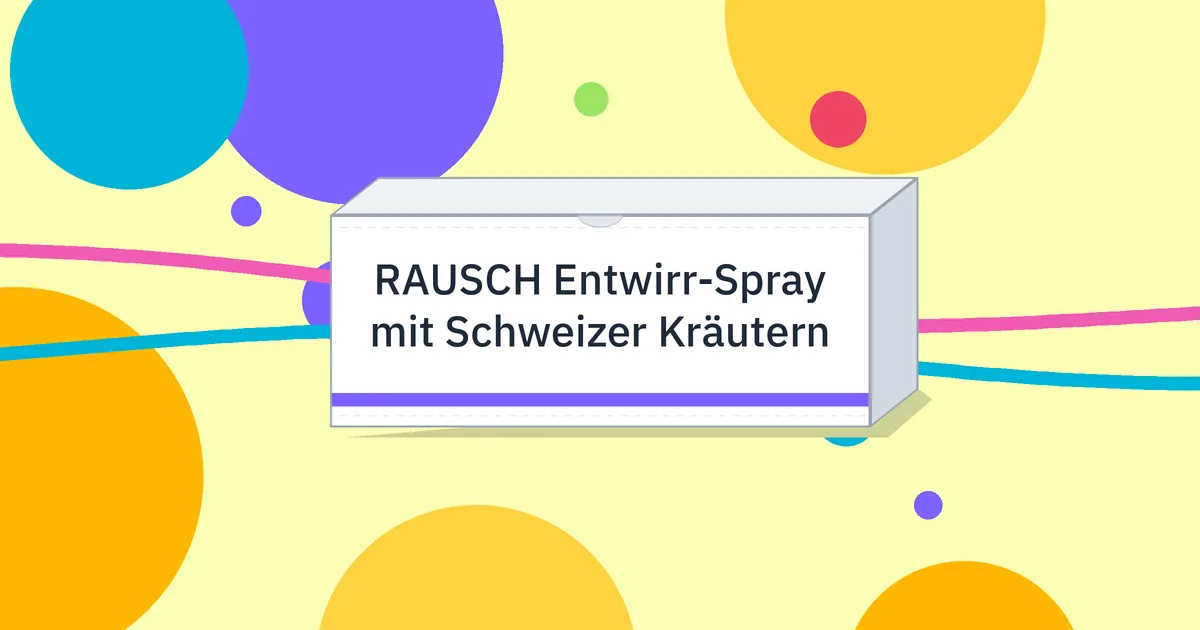 Symbolbild: Packung mit der Aufschrift RAUSCH Entwirr-Spray mit Schweizer Kräutern (PZN 18742742) – Verfügbarkeit und Bezug in Apotheken in Frankfurt am Main